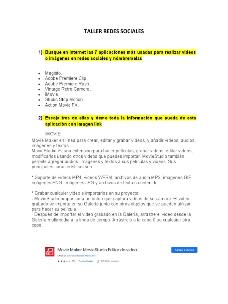 TALLER REDES SOCIALES Semana 6 | PDF | Servicio de redes sociales ...