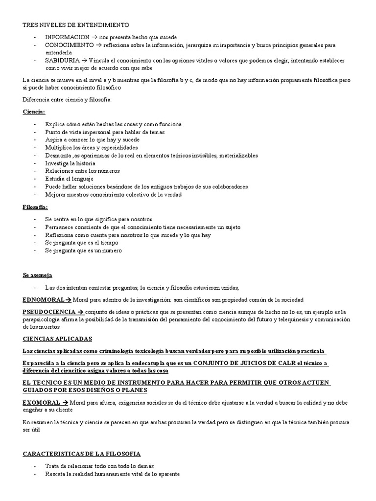 Tres Niveles de Entendimiento | PDF | Verdad | Conocimiento