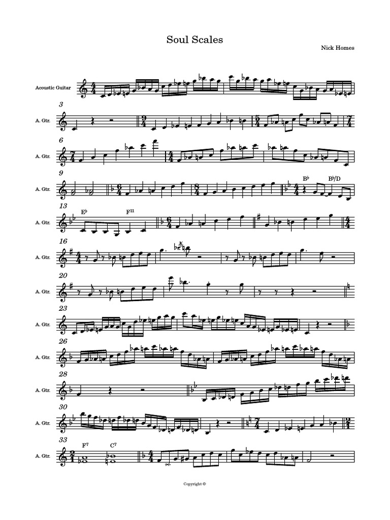 Soul Scales: Nick Homes | PDF | Guitar Family Instruments