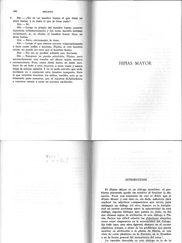 Hipias Mayor | PDF | Sócrates | Platón