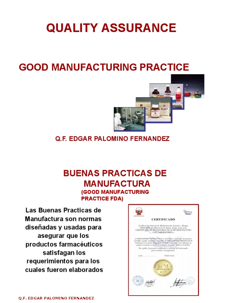 GMP 1ra Clase Practica If - 2021-I | PDF | Farmacia | Calidad (comercial)