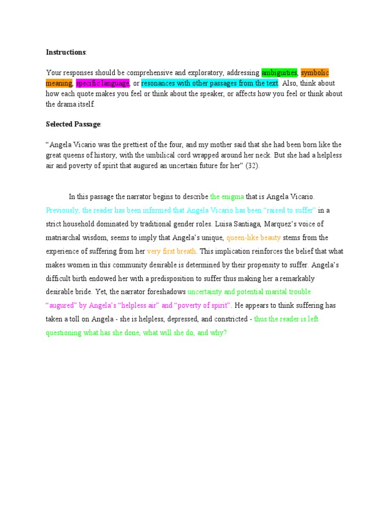 Chronicle - Sample Close Reading | PDF