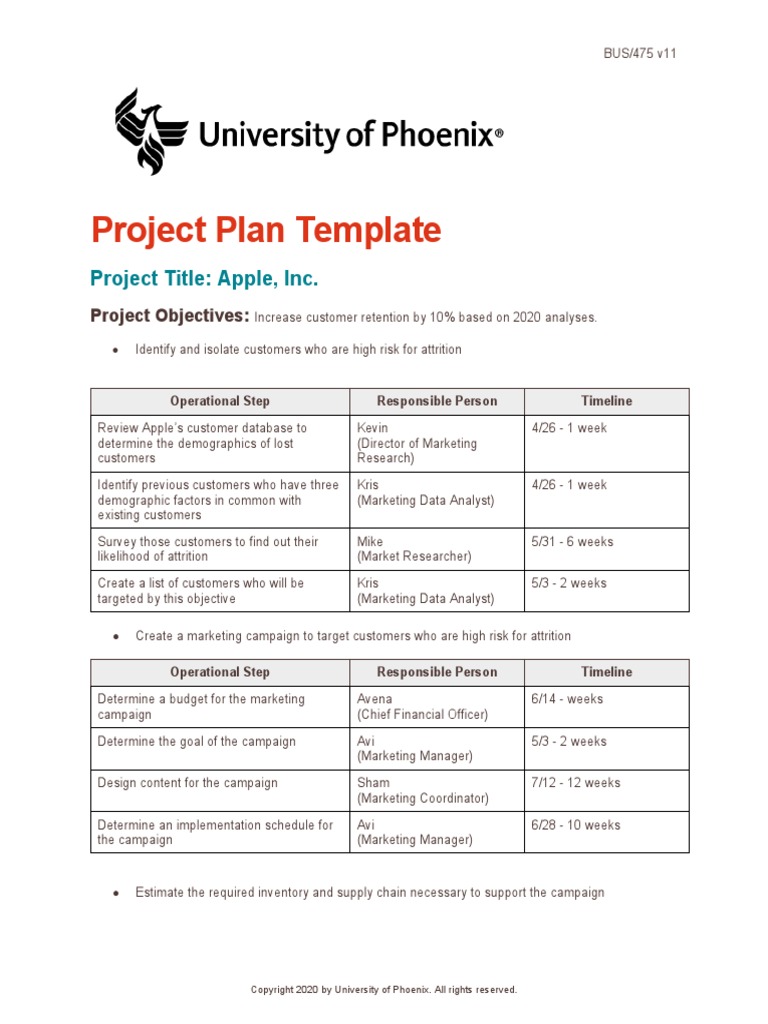 Project Plan Template: Project Title: Apple, Inc | PDF | Marketing ...