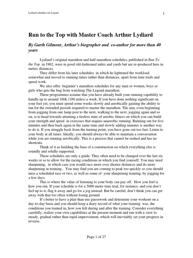 Run to the Top with Master Coach Arthur Lydiard: Original Marathon and ...