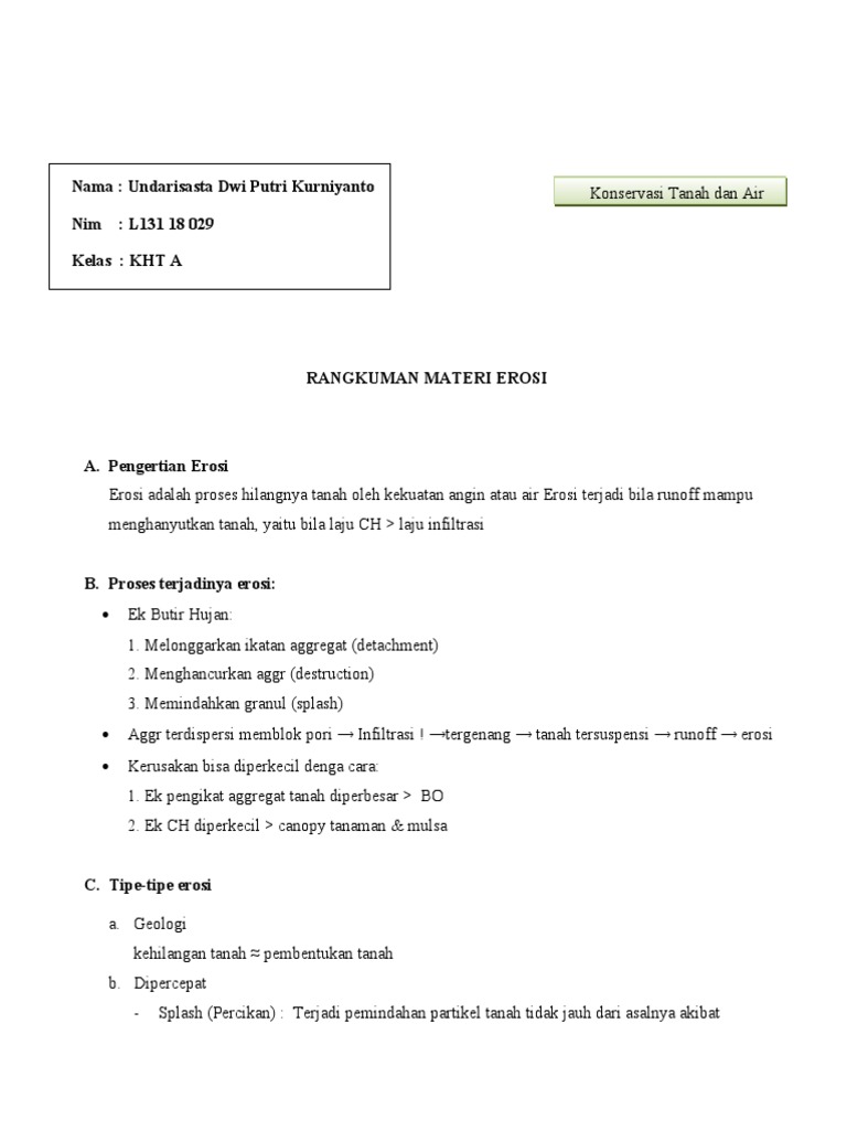 Tipe dan Faktor Erosi Tanah | PDF | Ilmu Sosial