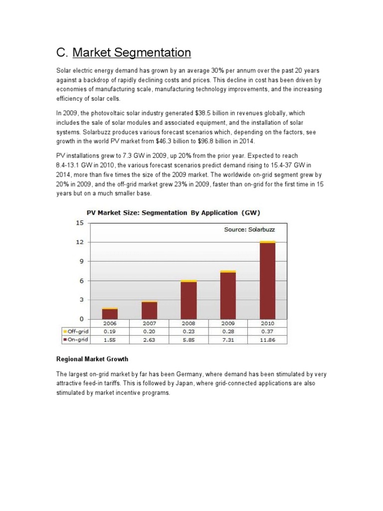 Solar Energy Market Growth (Market Segmentation) | PDF | Solar Power ...