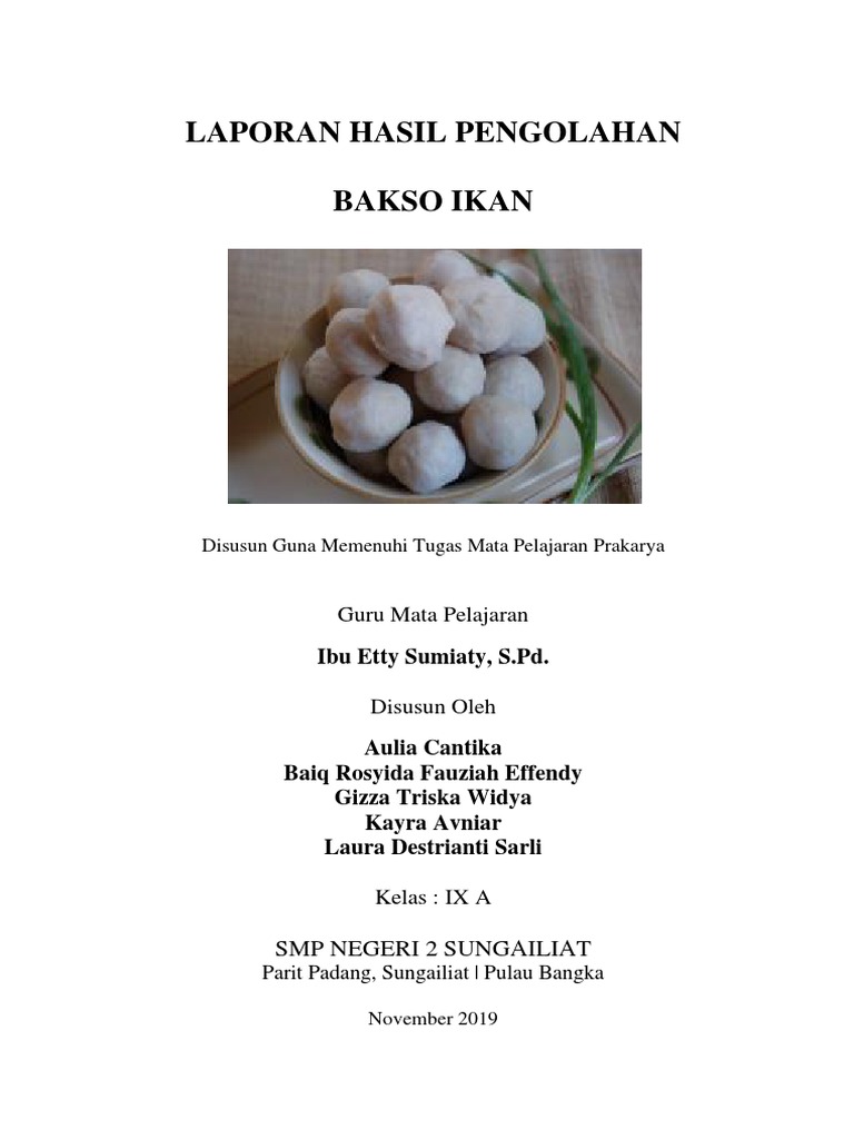 Prakarya Pembuatan Bakso Ikan | PDF