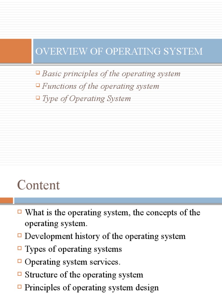 Chapter - 01 - Overview of Operating System | PDF | Operating System ...