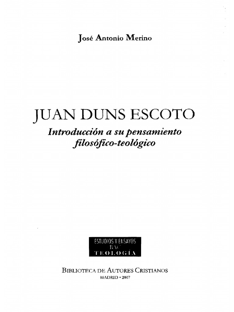 Merino Jose Antonio - Juan Duns Escoto | PDF | Tomás de Aquino | Esencia