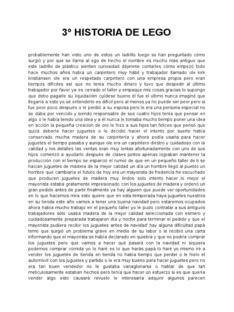 3º Historia de Lego | PDF | Juguetes | Business