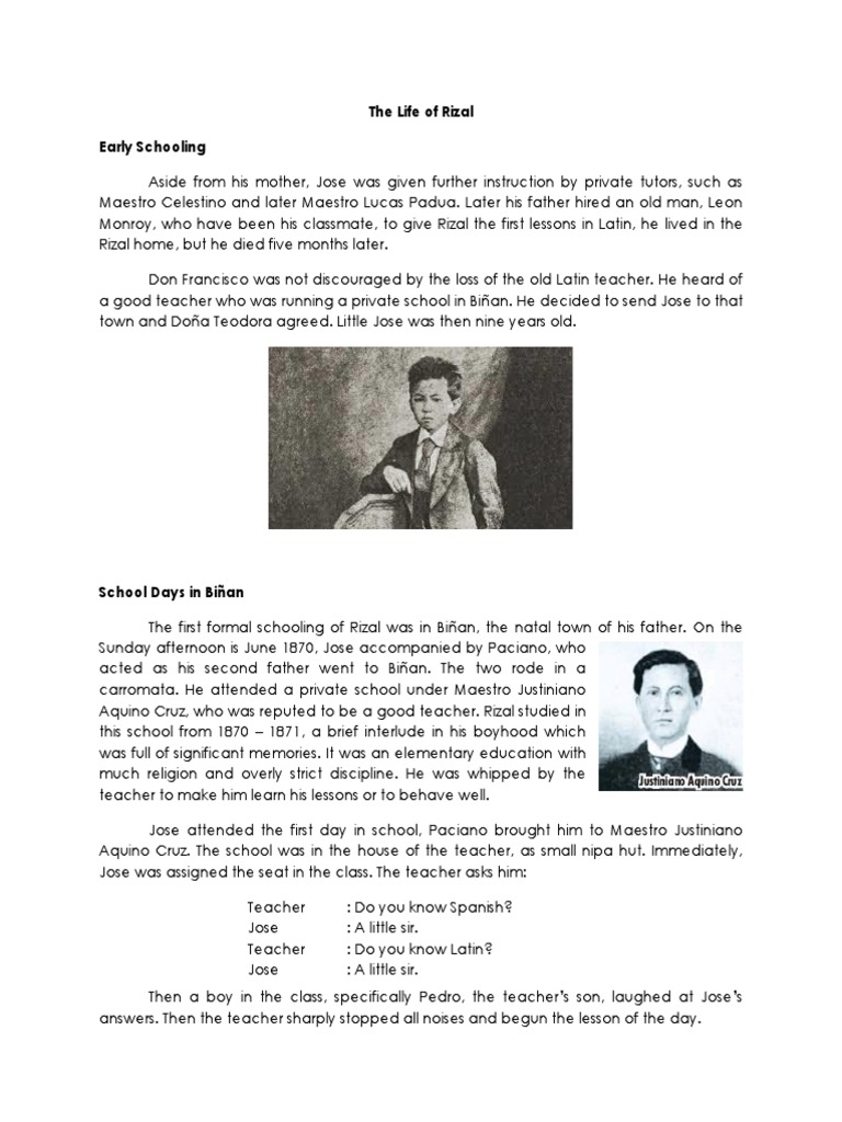 Rizal's Education | PDF | Philippines