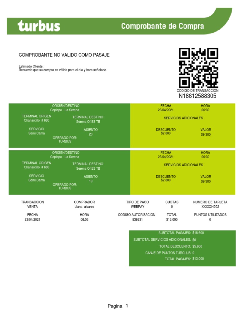 Comprobante No Valido Como Pasaje: Pagina 1 | PDF | Business