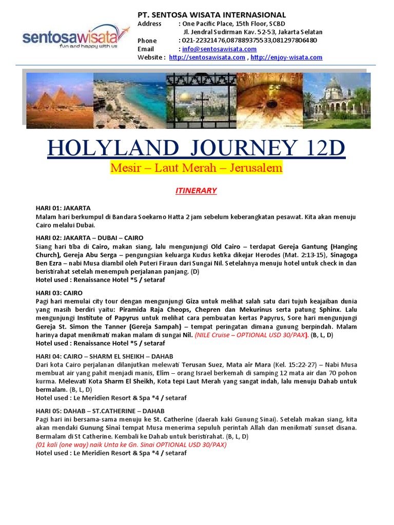 12H Holyland Mesir Jerusalem - Nov 2019 - MRS Fifi HMB Travel | PDF