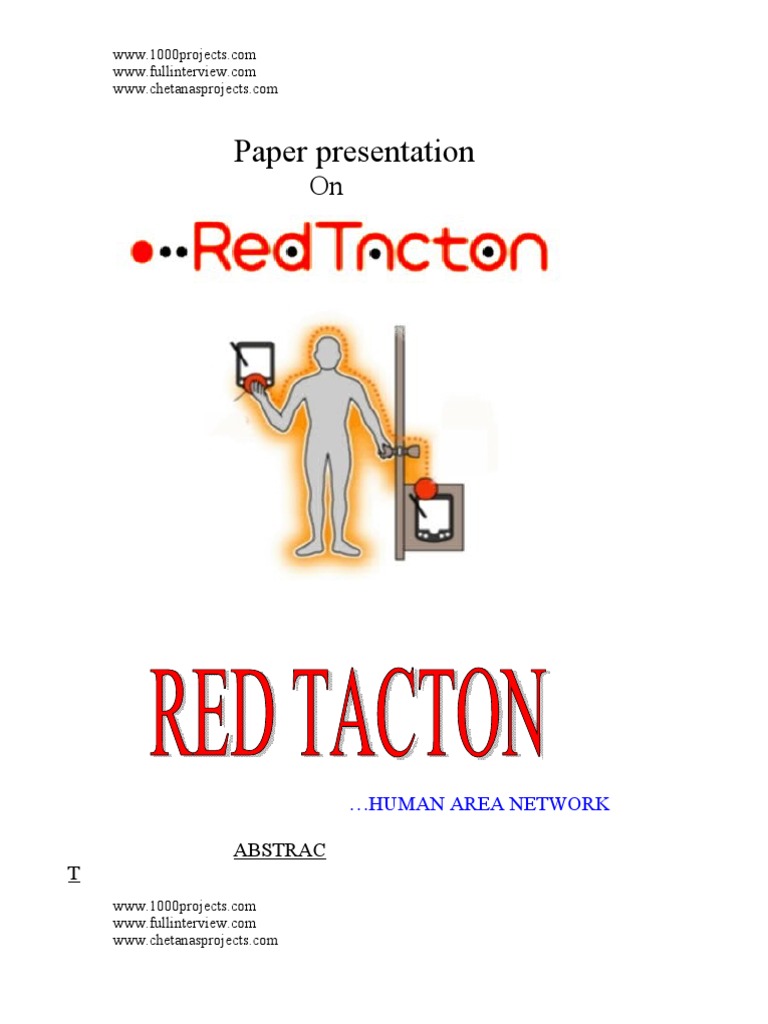 Red Tacton Presentation | PDF | Photonics | Computer Network