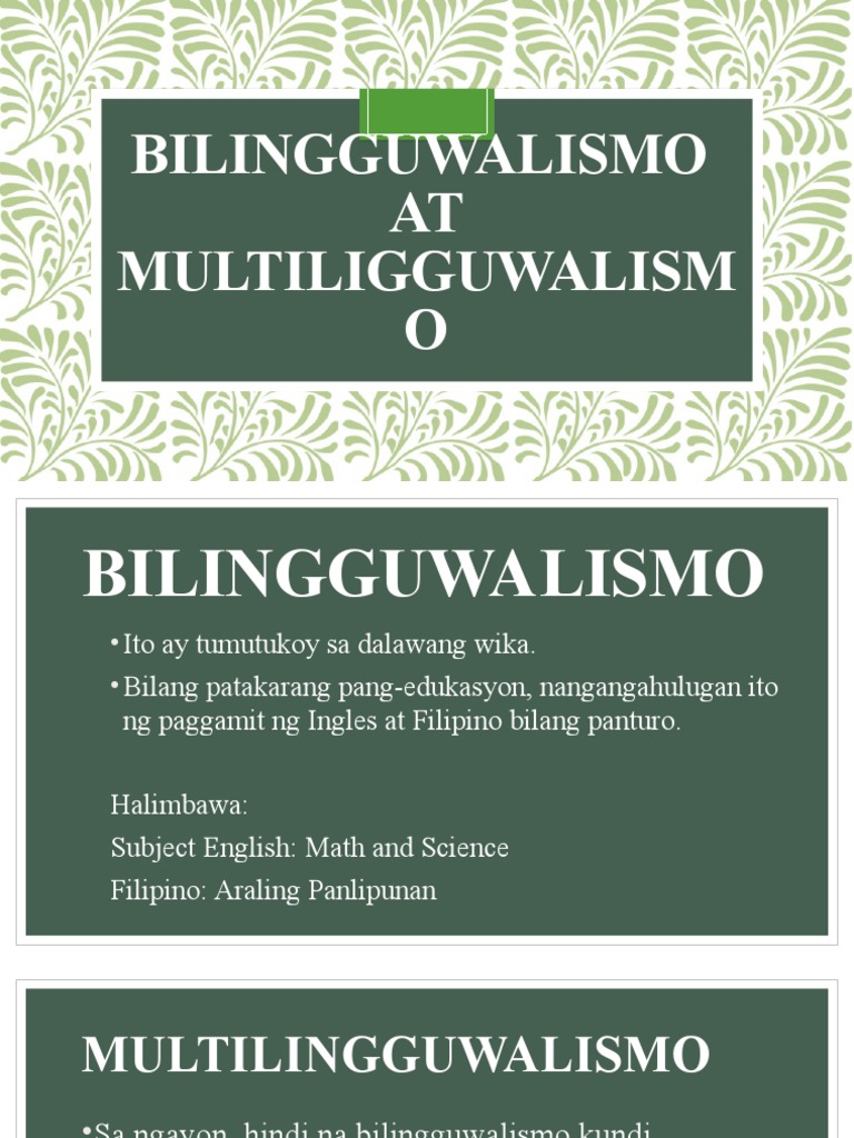 BILINGGUWALISMO | PDF