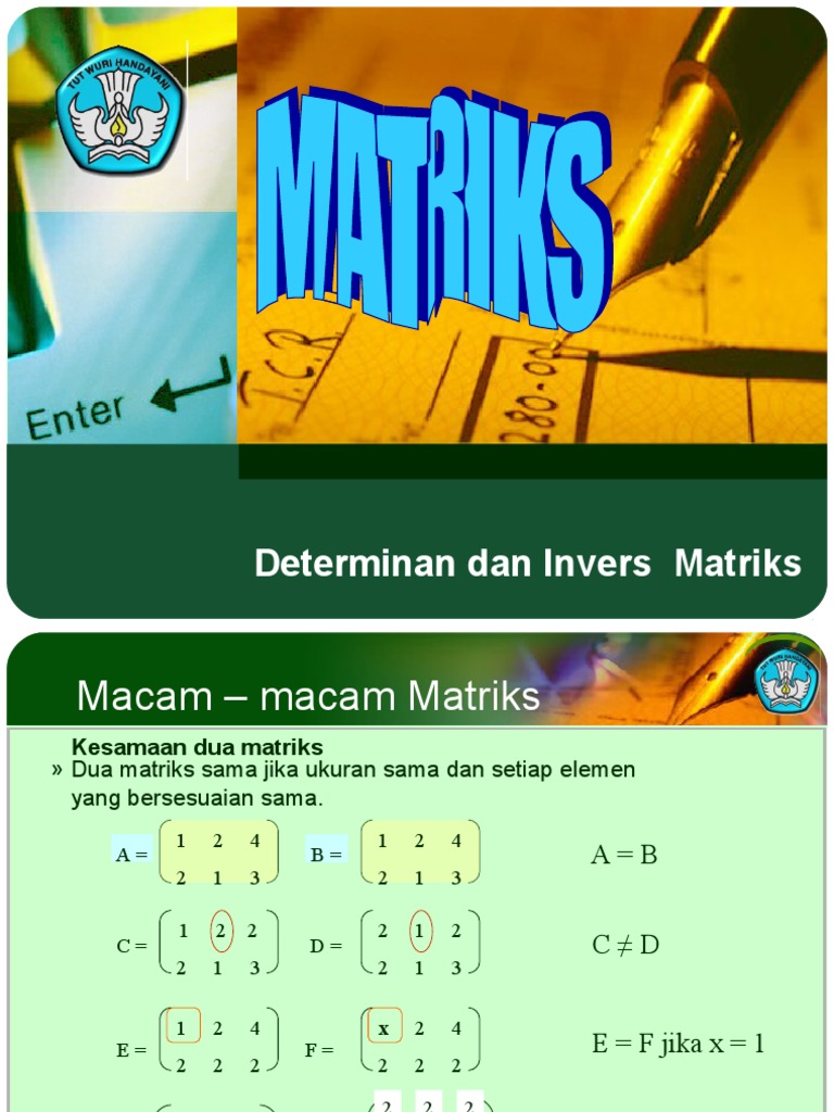 Modul Matriks Pertemuan 1 | PDF