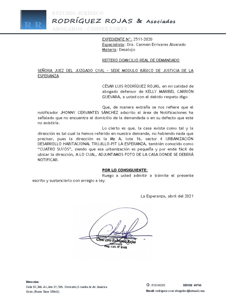 Domicilio de Kelly Maribel Carrión | PDF