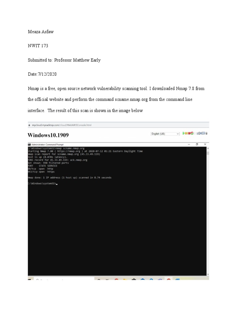 Nmap Lab | PDF | Computers