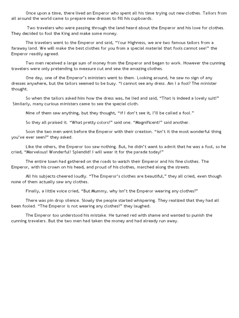 The Emperor's New Clothes | PDF