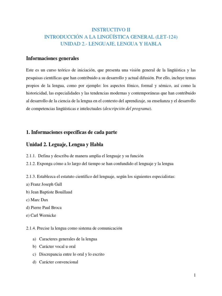 Let-124 Instructivo Ii | PDF | Lingüística | Ciencia cognitiva