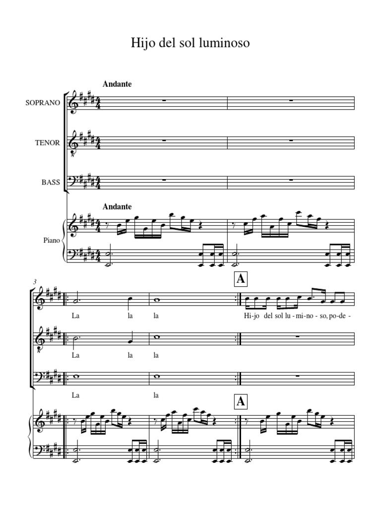 Hijo Del Sol Luminoso - CORO | PDF