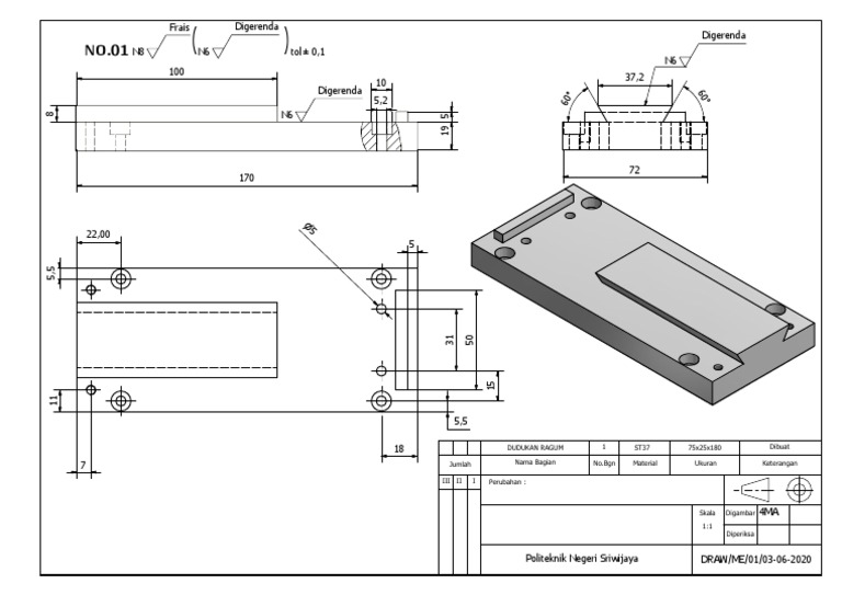 Part1 Dudukan Ragum | PDF