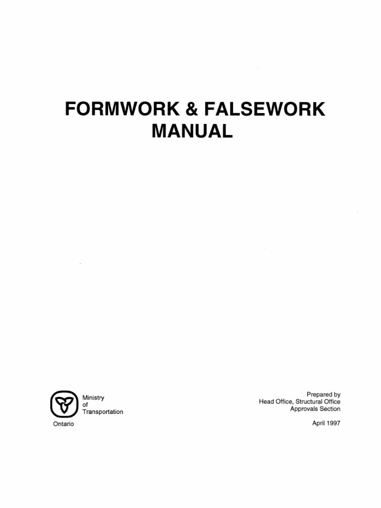 Formwork and Falsework Manual | PDF | Lumber | Scaffolding