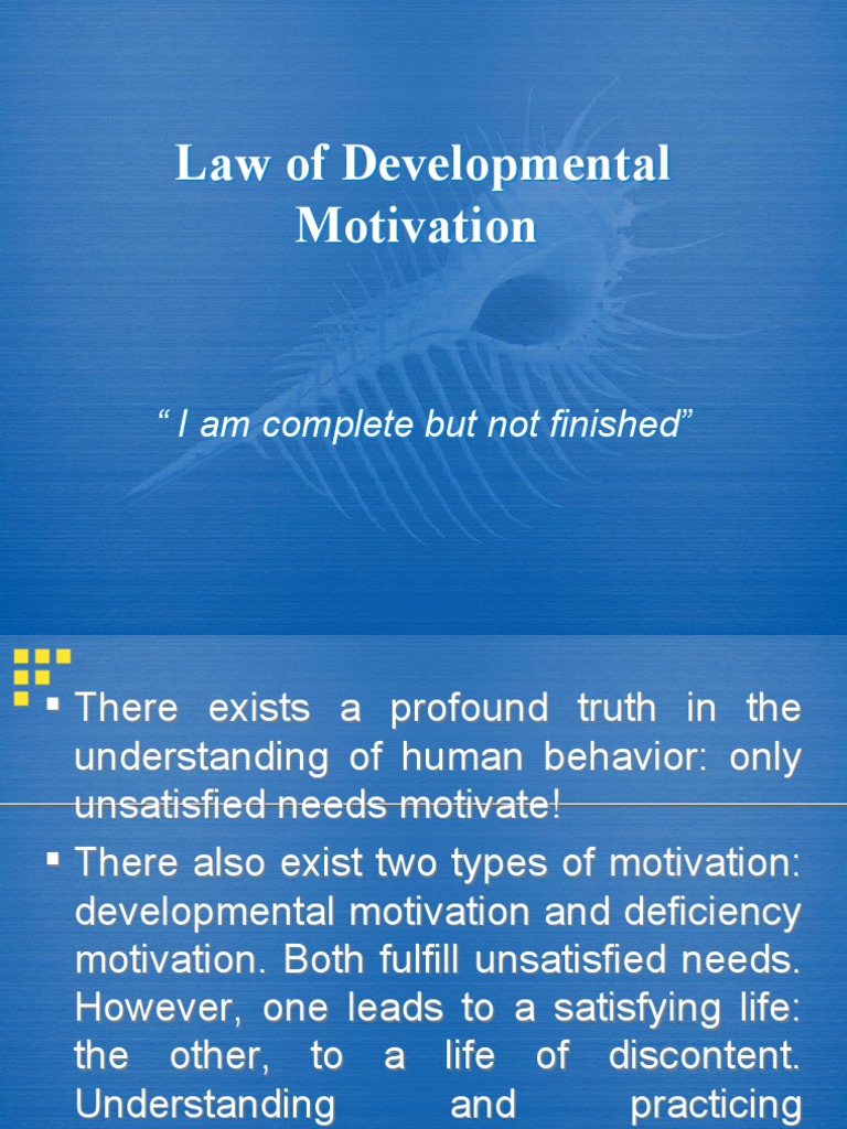 Law of Developmental Motivation | PDF | Motivation | Motivational