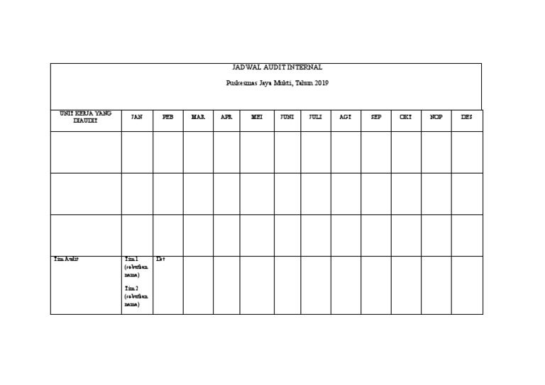 Contoh Form JADWAL Audit | PDF