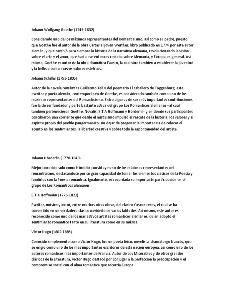 Johann Wolfgang Goethe | PDF | Johann Wolfgang von Goethe | Romanticismo