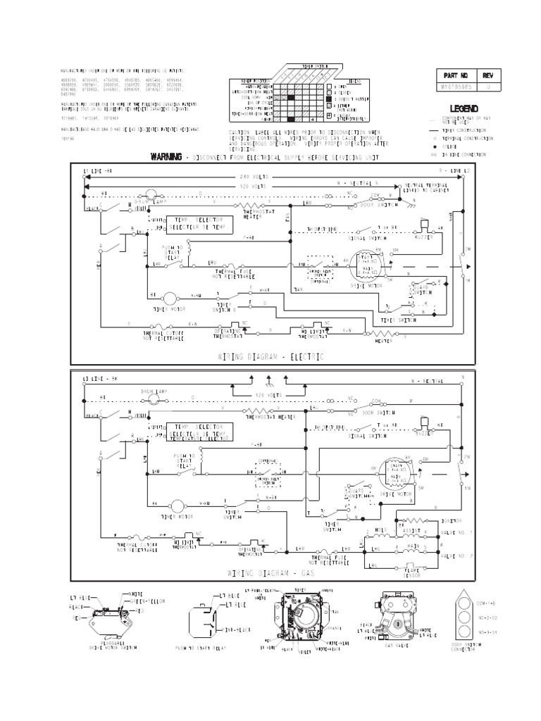 MEDC300BW0 Wiring Sheet - W10185985 - Rev U | PDF