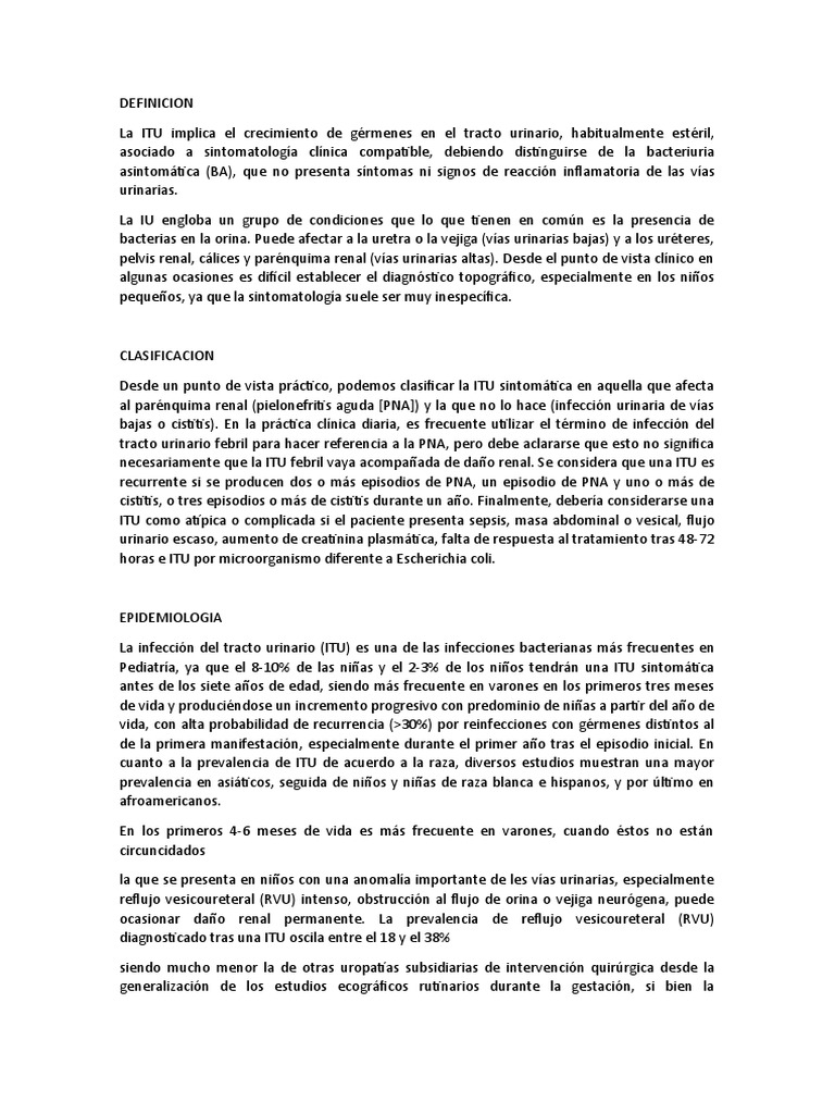 RESUMEN IVU - Avr | PDF | Infección del tracto urinario | Diagnostico ...