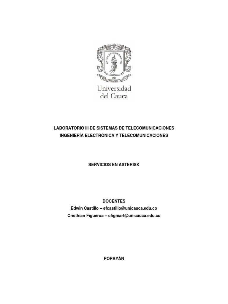 Guía Práctica 3 - Servicios en Asterisk - CFigueroa | PDF | Centro de llamadas | Respuesta de ...
