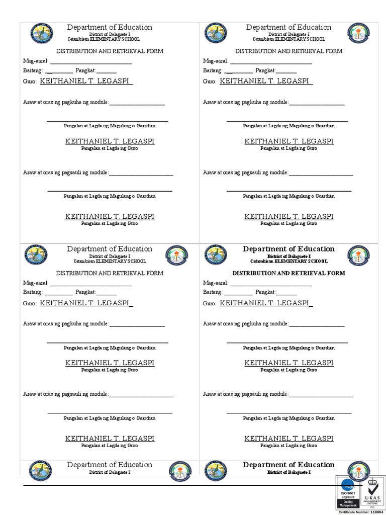 Distribution and Retrieval Slip | PDF