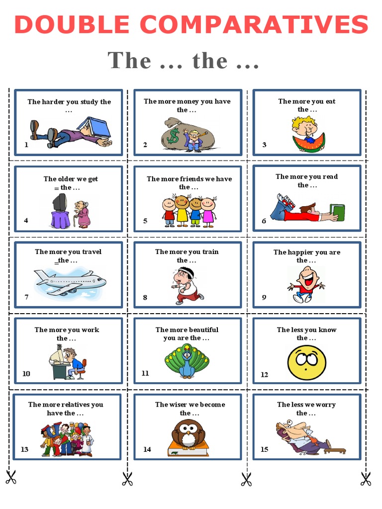 Double Comparatives Thethe Speaking Cards CLT Communicative Language ...