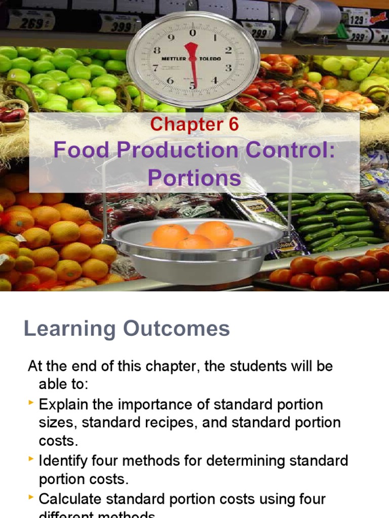 Chapter 6 Food Production Control - Portions | PDF | Percentage | Pound ...
