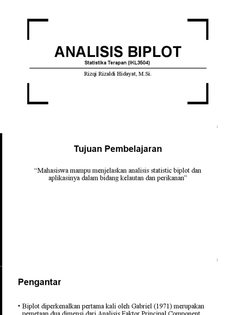 Analisis Biplot untuk Kelautan | PDF | Metode & Bahan Ajar
