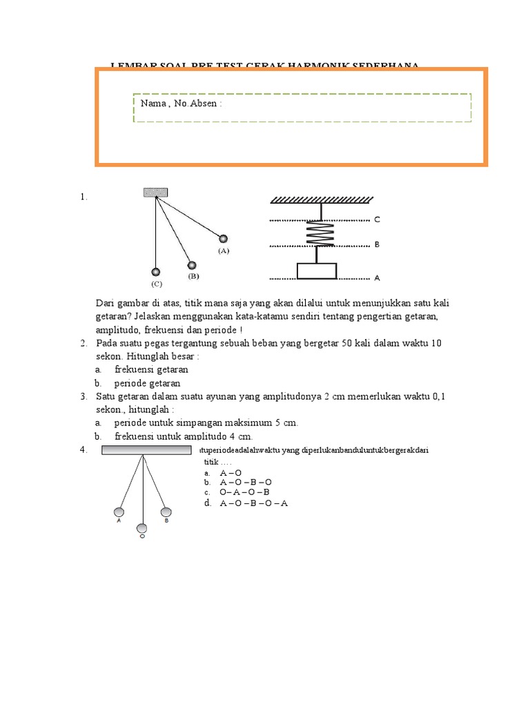 5.soal Pre Test GHS | PDF | Seni | Sains & Matematika
