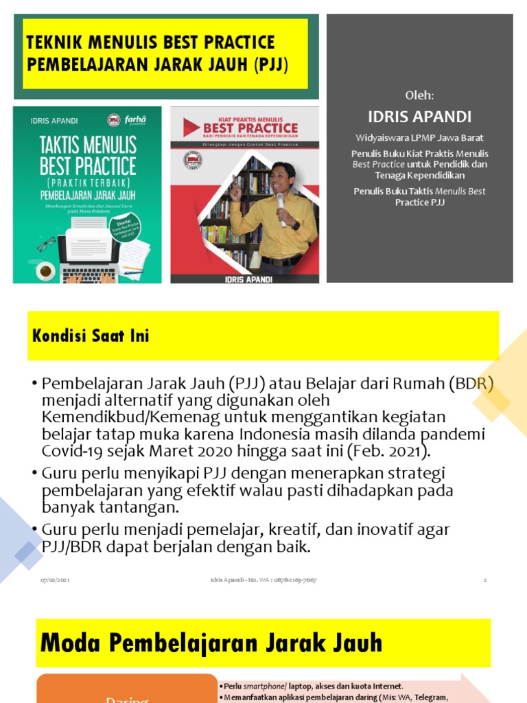 8 Feb 2021-Teknik Menulis Best Practice PJJ | PDF