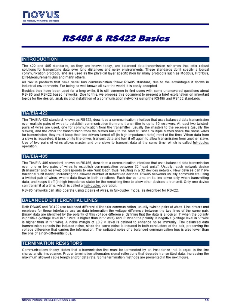 rs485 & rs422 Basics - English | PDF | Network Topology ...
