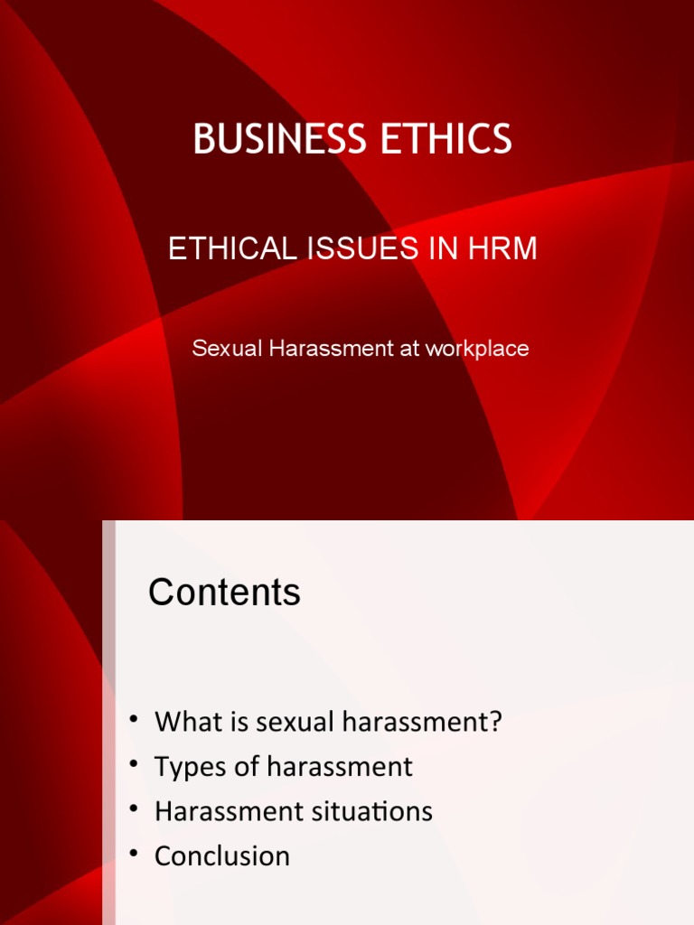 Business Ethics: Ethical Issues in HRM | Download Free PDF | Sexual ...