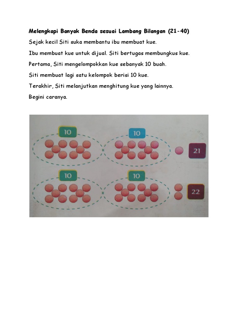 Melengkapi Banyak Benda Sesuai Lambang Bilangan | PDF
