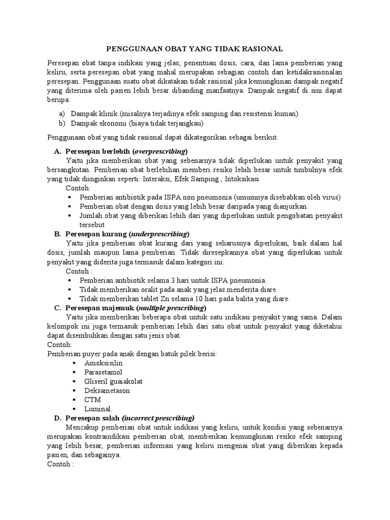 Penggunaan Obat Yang Tidak Rasional | PDF