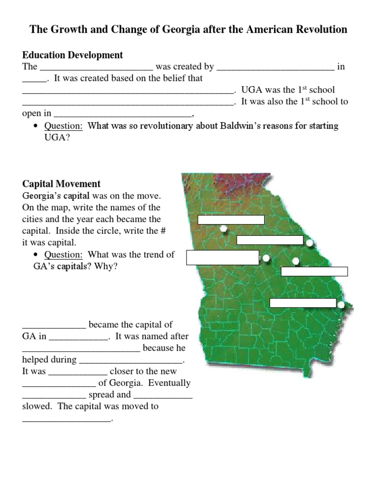 1 - The Growth and Change of Georgia Graphic Organizer | PDF | Georgia ...