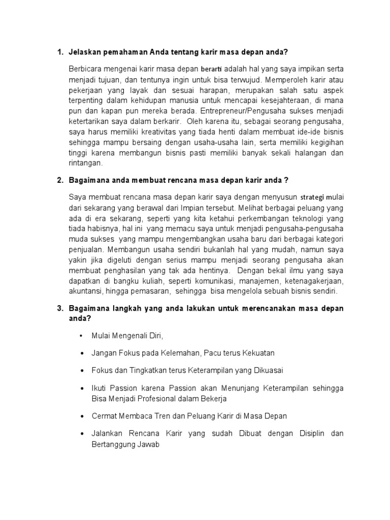 Perencanaan Karir | PDF | Karier & Perkembangan