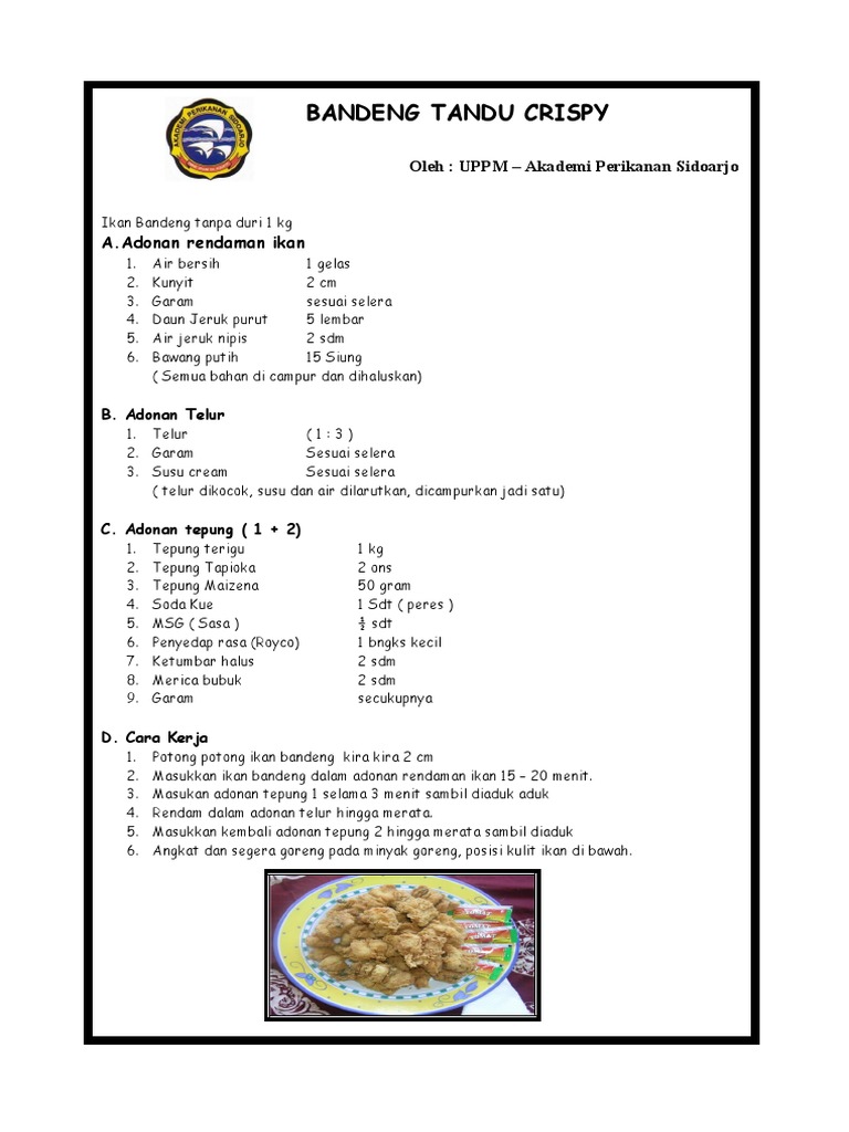 Bandeng Tandu Crispy | PDF
