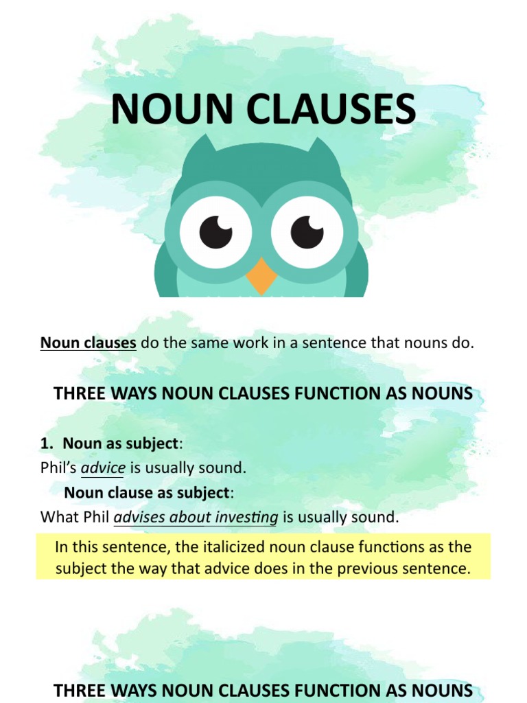 Noun Clauses | PDF | Clause | Noun