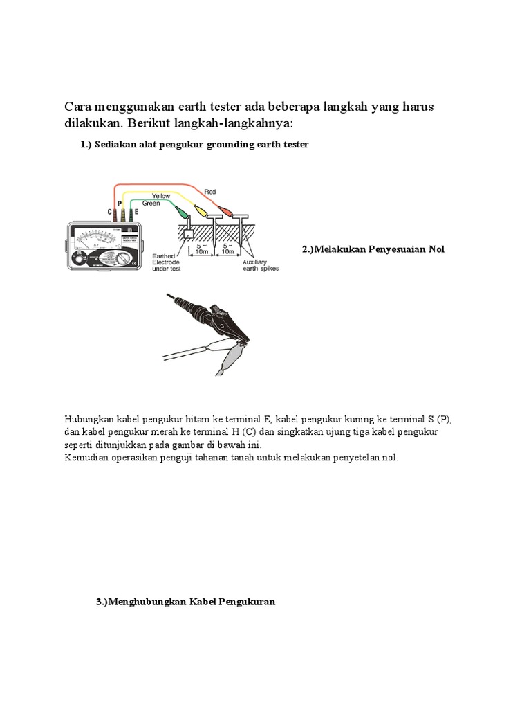 Cara Menggunakan Earth Tester TTL | PDF