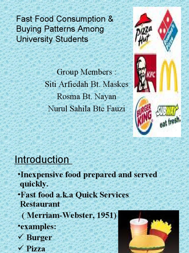 Fast Food Consumption & Buying Patterns Among University Students | PDF ...