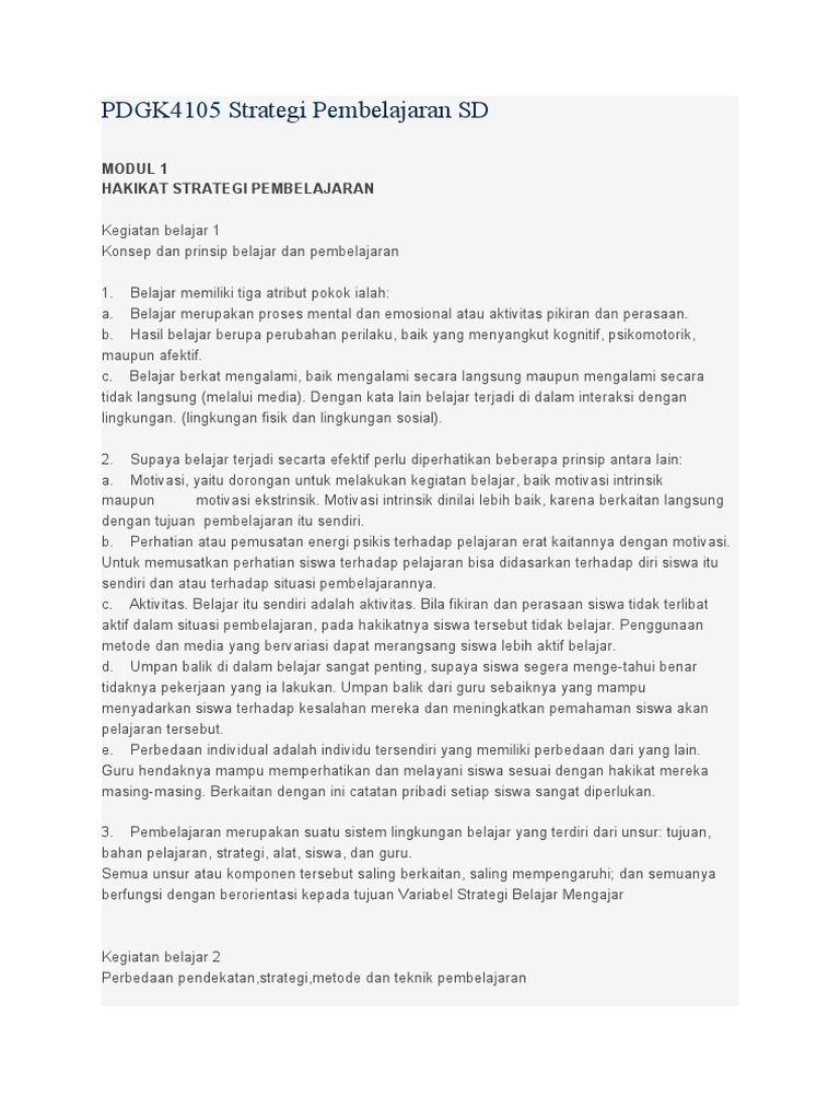 Strategi Pembelajaran | PDF